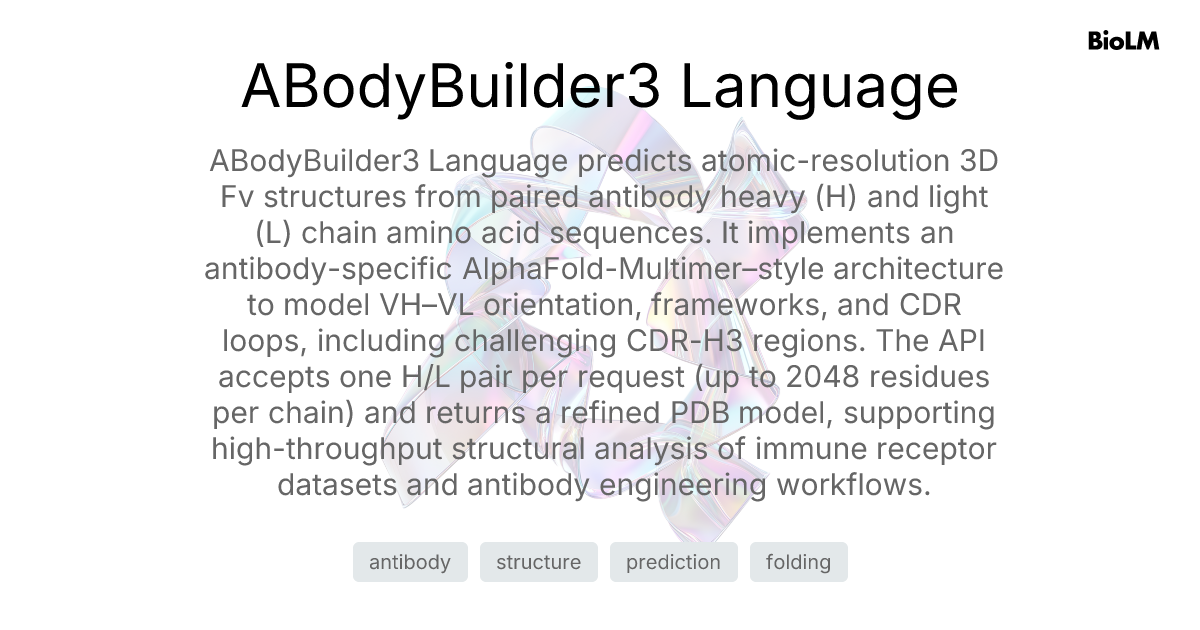 ABodyBuilder3 Language | BioLM