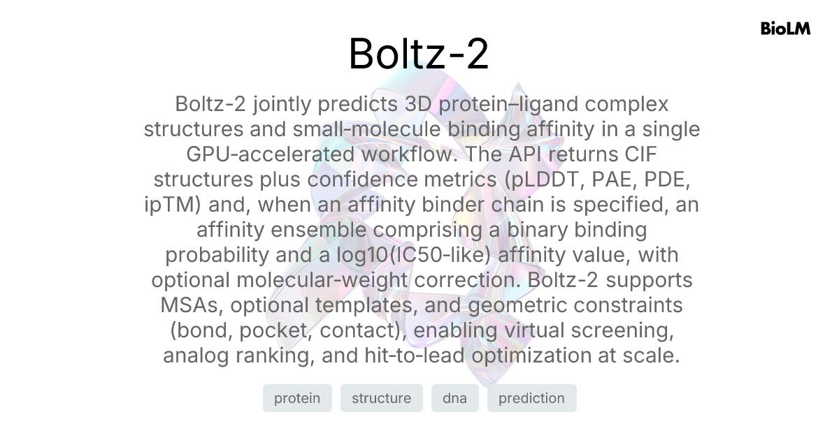 Boltz-2 | BioLM