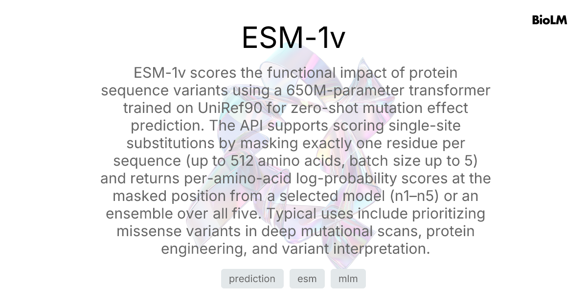 ESM-1v | BioLM