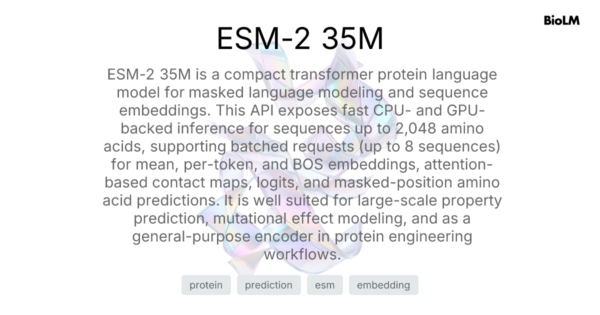 ESM-2 35M | BioLM