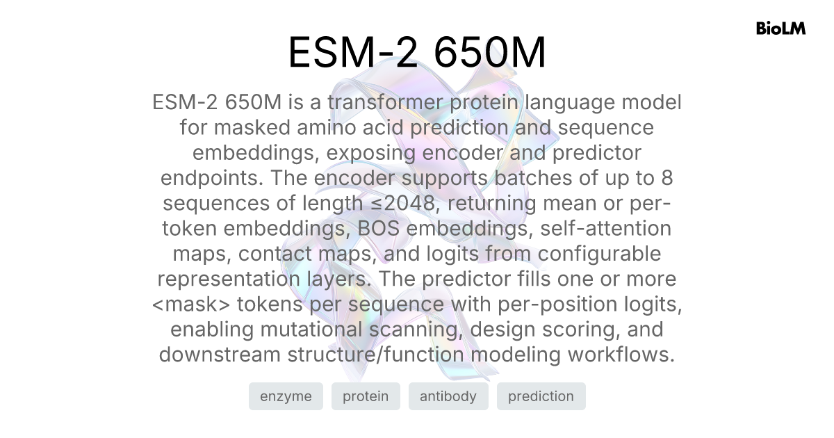 ESM-2 650M | BioLM