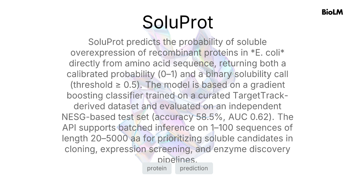 SoluProt | BioLM