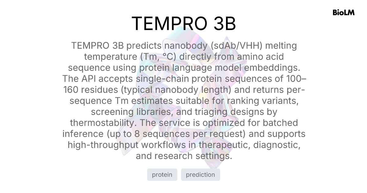 TEMPRO 3B | BioLM