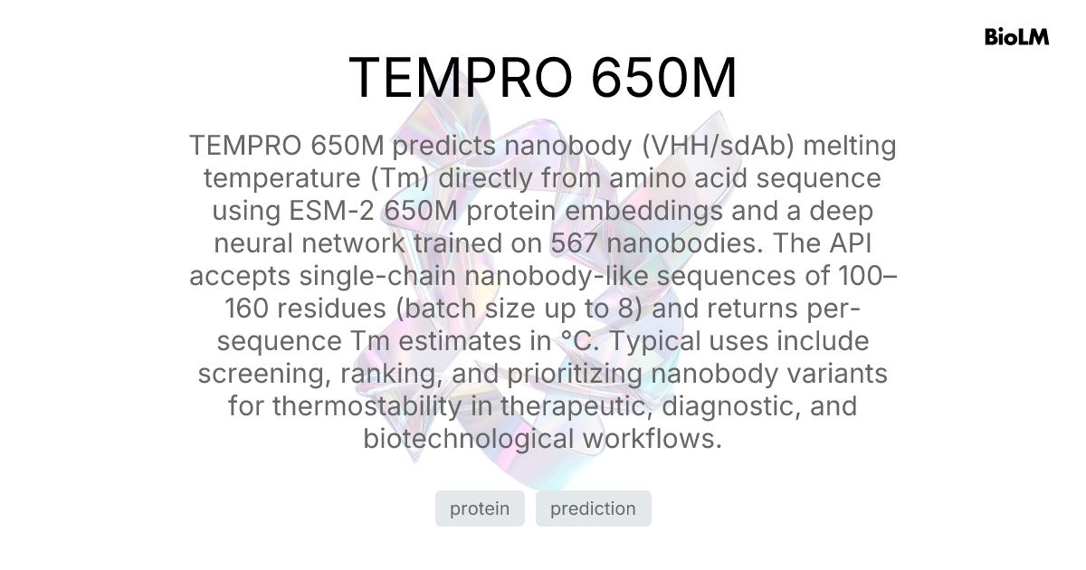 TEMPRO 650M | BioLM